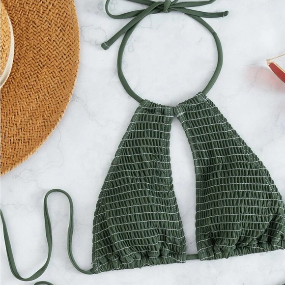 Couture Gypsy | Swim | Bohemian Olive Smocked Bikini Swim Swimsuit ...